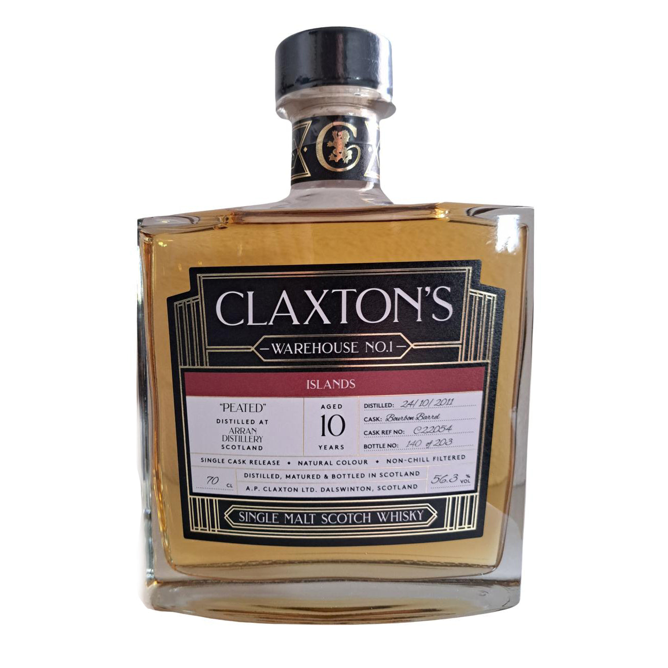 Arran 10 Year Old / Bourbon Barrel / Warehouse No. 1 / Claxton's / 56 ...